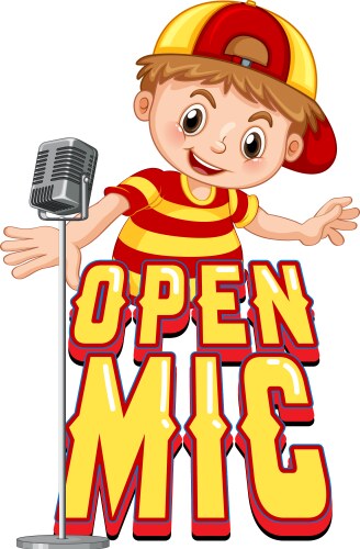 Kids and mic Royalty Free Vector Image - VectorStock