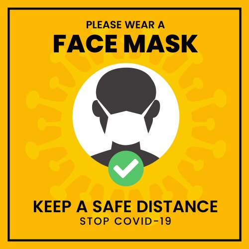 Please wear a face mask warning sign – Royalty-Free Vector | VectorStock