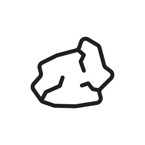 Stone line icon isolated on white background Vector Image