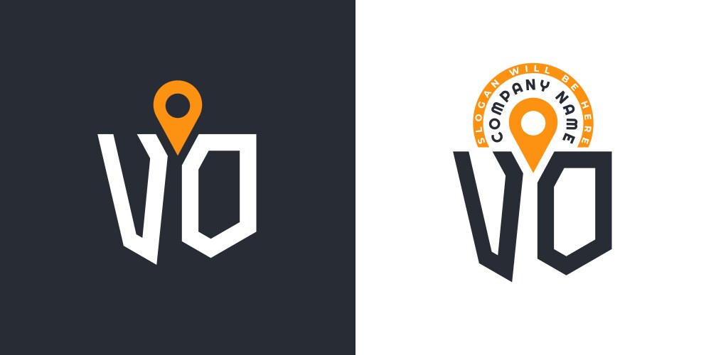 Ap location logo bundle letter dual icons Vector Image