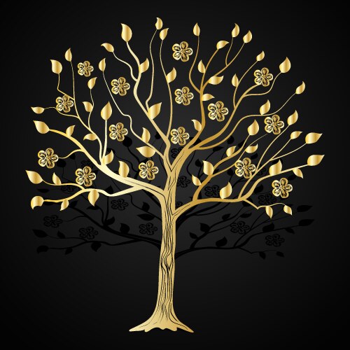 Gold maple tree Royalty Free Vector Image - VectorStock