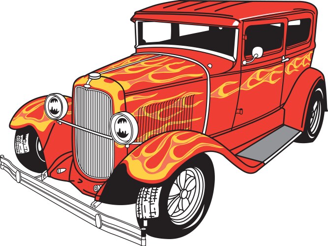 Cartoon retro hot rod design Royalty Free Vector Image