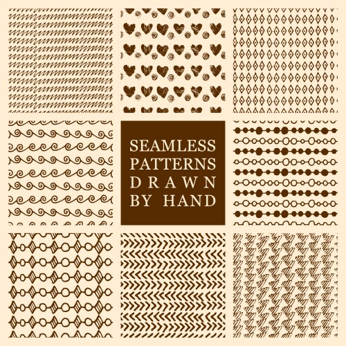 Hand drawn patterns set Royalty Free Vector Image