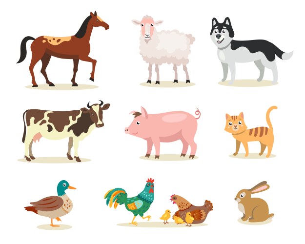 Farm animals Royalty Free Vector Image - VectorStock