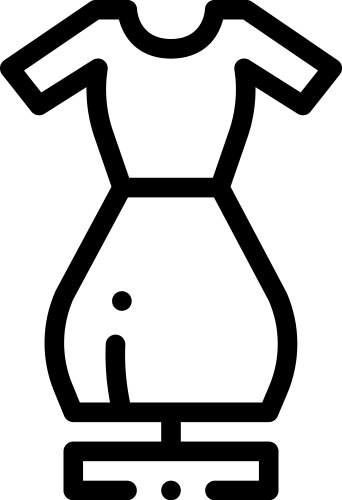 Dress icon thin linear style design isolated Vector Image Dress icon thin linear style design isolated Vector Image