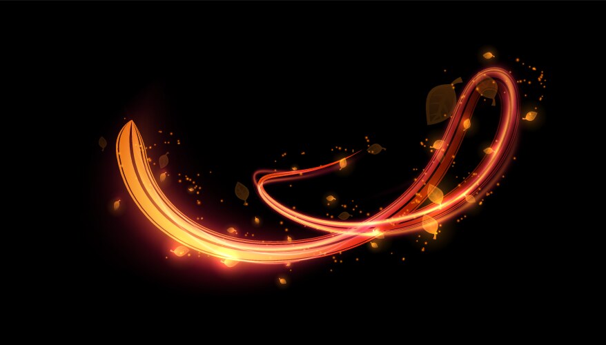 Glowing magic orange swirl game effect Royalty Free Vector