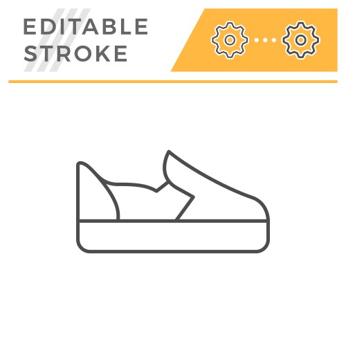 Open shoe box outline drawing Royalty Free Vector Image