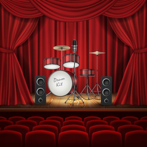 Empty concert hall stage realistic Royalty Free Vector Image