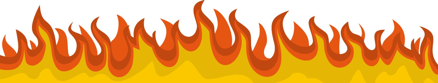Fire flame banner horizontal flat style Royalty Free Vector
