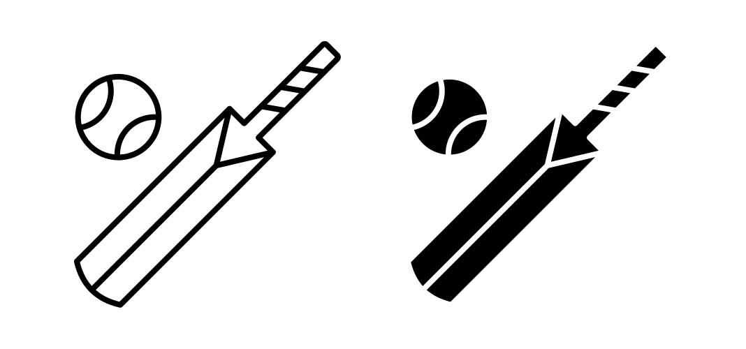 Cricket Bat Black And White