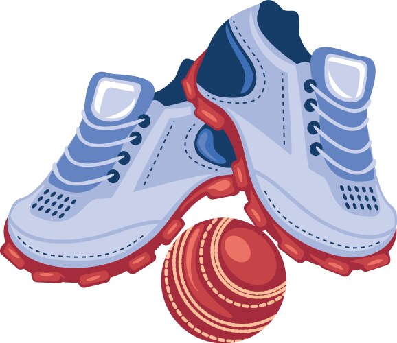 Cricket gloves and ball Royalty Free Vector Image