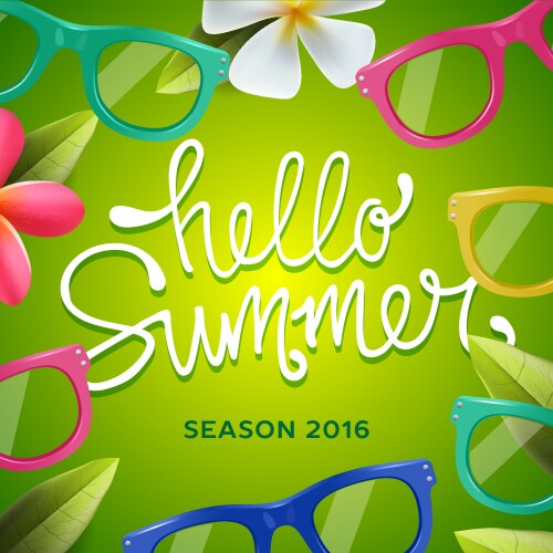 Hello summer background Royalty Free Vector Image
