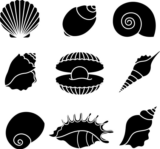Clam Shell Silhouette Vector 7+ Thousand Clam Shell Silhouette