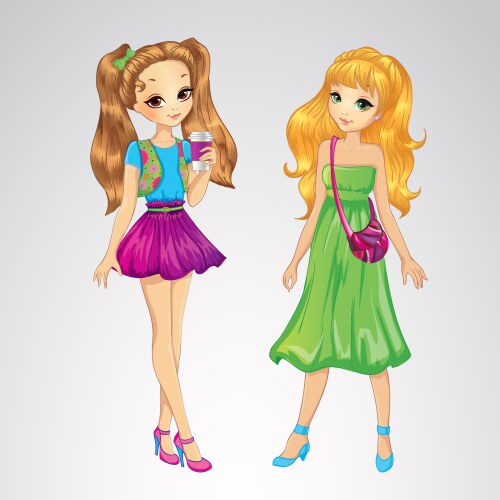 Two Girlfriends Vector Images (over 13,000)