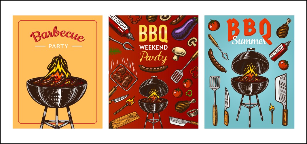 Barbecue grill template of menu design Royalty Free Vector