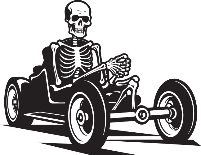Highway bones skeleton driving car graphic Vector Image