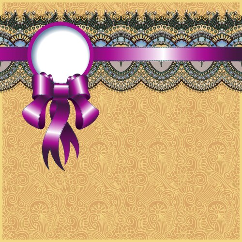 Ethnic ornamental pattern with silk ribbon Vector Image