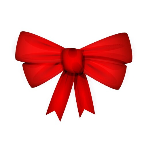 Red ribbon bow isolated Royalty Free Vector Image