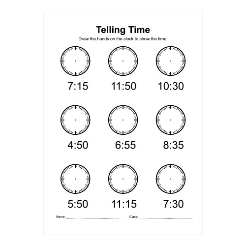 Time and clock worksheets math Royalty Free Vector Image