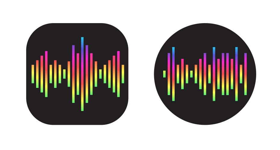 Two icons design with waves equalizer eq Vector Image