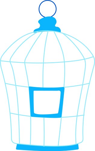 Bird cage set cartoon Royalty Free Vector Image