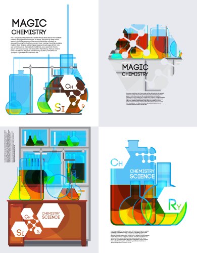 Chemistry science lab poster design Royalty Free Vector