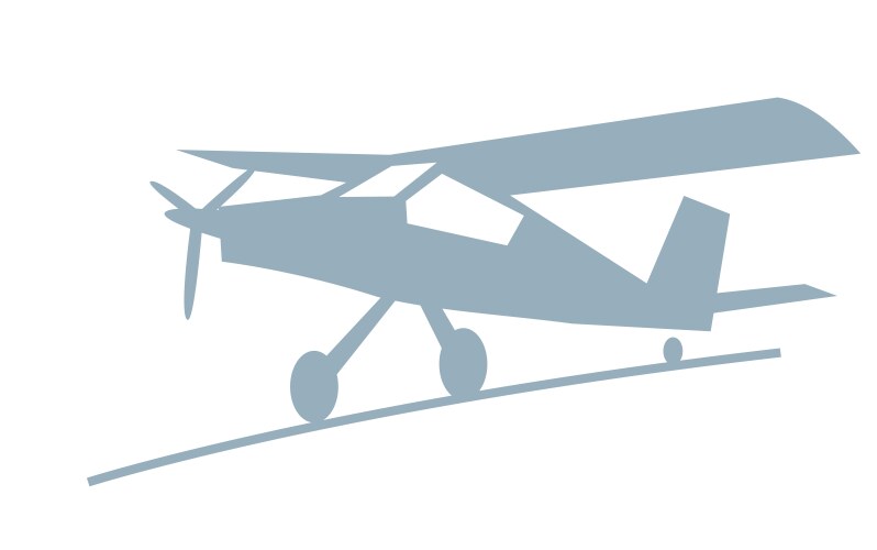 Small Plane Drawing Facing Right