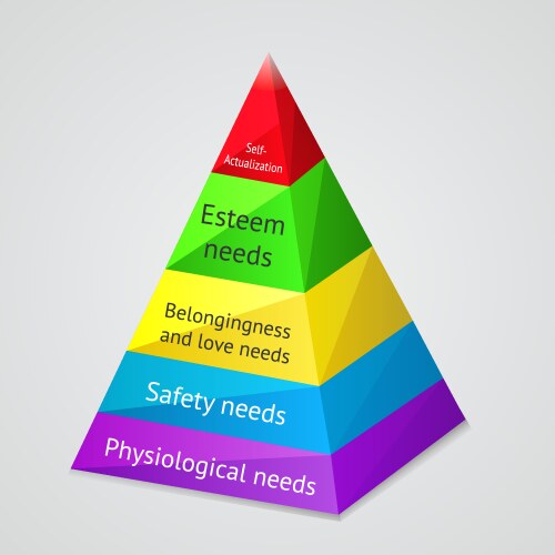 Hierarchy of human needs by abraham maslow Vector Image