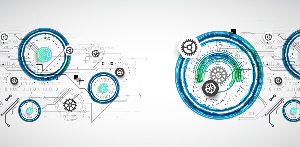 Abstract technology circle set designicon Vector Image