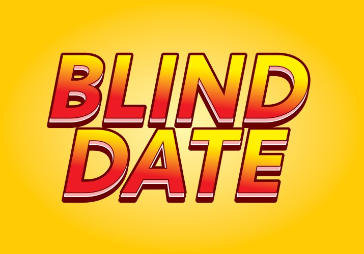 Blind date text effect in 3d style with eye Vector Image