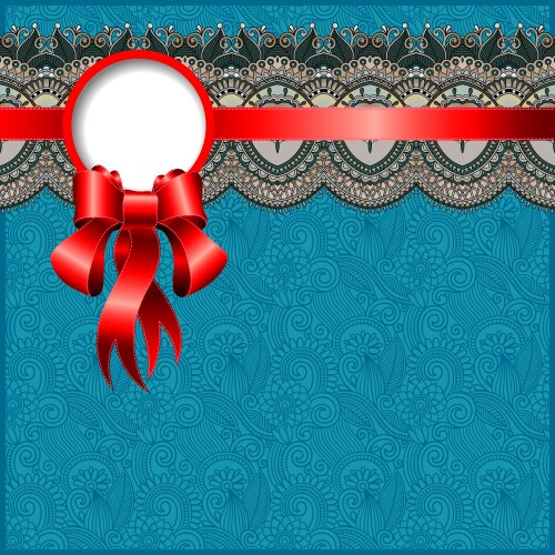 Ethnic ornamental pattern with silk ribbon Vector Image