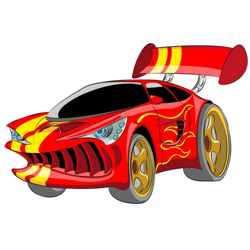 Cartoon red and blue sport racing car Royalty Free Vector
