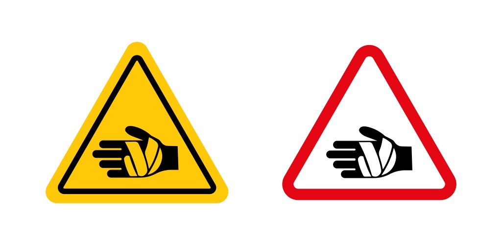 Chemical burns hazard sign icon set caution Vector Image