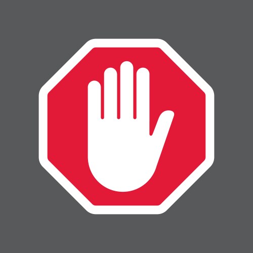 Stop hand sign Royalty Free Vector Image - VectorStock