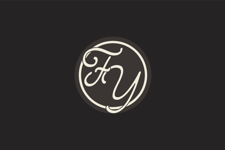 Fy initial logo with rounded circle Royalty Free Vector