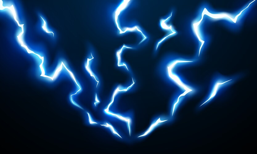 Lightning light effect background realistic flash Vector Image