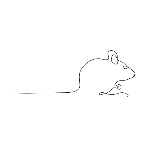 One line rabbit head design silhouette Royalty Free Vector