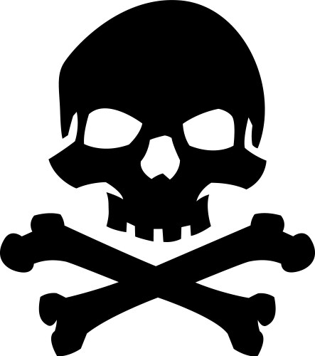Skull and crossbones icon on white background Vector Image