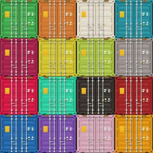Red shipping container front view Royalty Free Vector Image