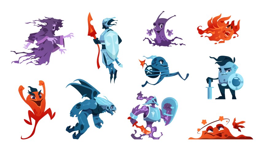 Mythical creatures set Royalty Free Vector Image
