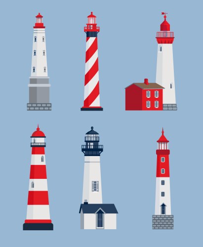 Red push pin lighthouse isolated Royalty Free Vector Image