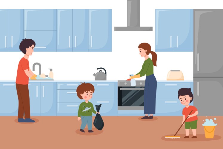 Cartoon Cleaning Kitchen Vector Images (over 9,400)