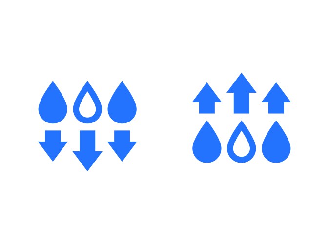 Humidity level up and down icons Royalty Free Vector Image