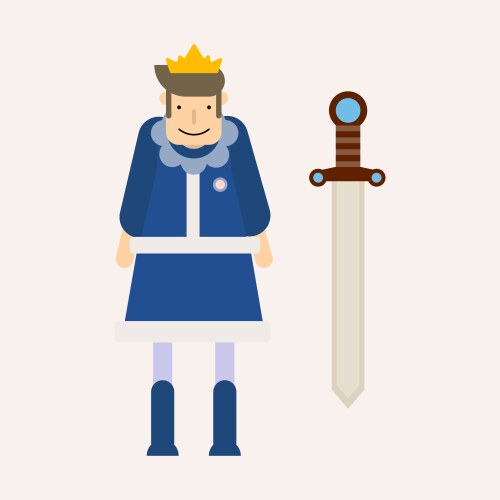 Official knighting ceremony king putting sword Vector Image