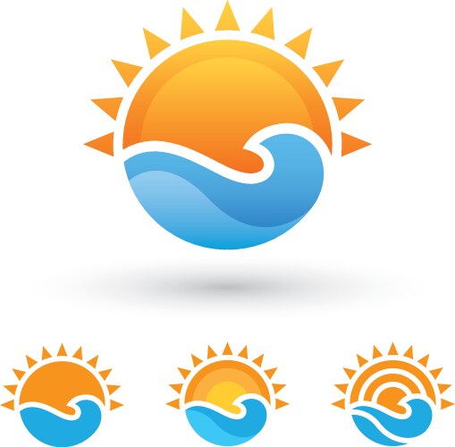 Logo of the sun and sea Royalty Free Vector Image