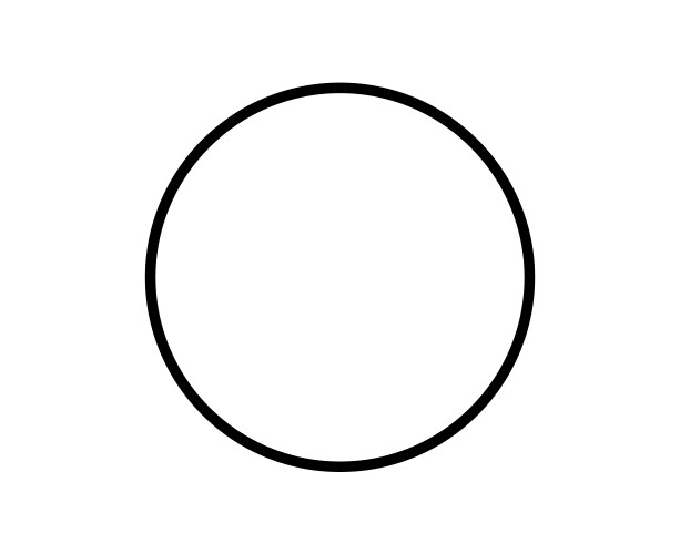 Circle shape outline stroke black and white symbol