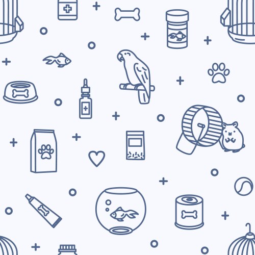 Pet seamless pattern Royalty Free Vector Image