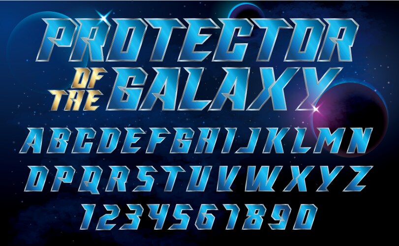 Cartoon space font universe type galaxy typeface Vector Image