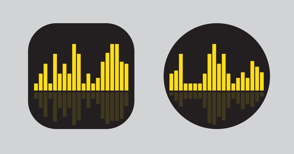 Two icons design with waves equalizer eq Vector Image