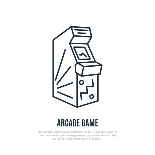 Monochrome retro arcade game machine concept Vector Image Monochrome retro arcade game machine concept Vector Image